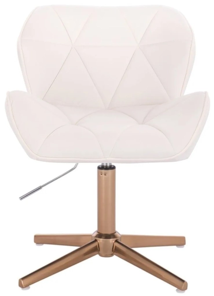 LuxuryForm DESIGN Otočná židle MILANO VELUR na zlatém kříži - bílá