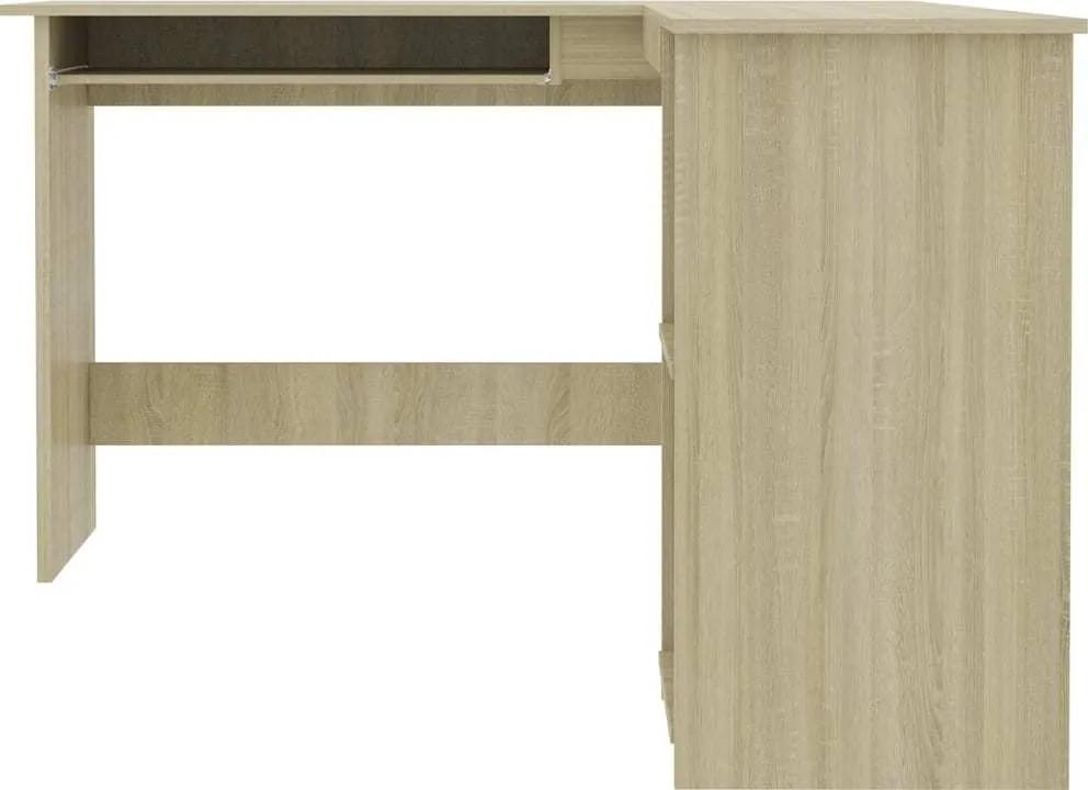 vidaXL Rohový psací stůl 120 x 140 x 75 cm dřevotříska [800750] Barva: hnědý dub