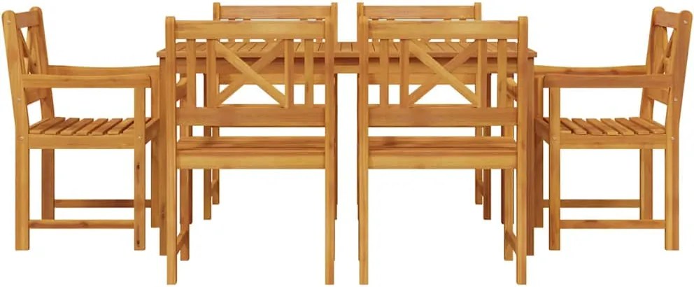 Zahradní jídelní souprava 7 ks Hnědá Masivní akátové dřevo 3375651
