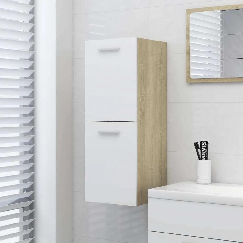 vidaXL Koupelnová skříňka 30 x 30 x 80 cm dřevotříska [804996] Barva: bílá s vysokým leskem