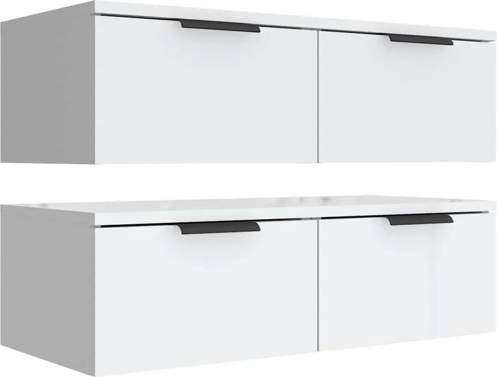 Nástěnné skříňky 2 ks bílé 68 x 30 x 20 cm kompozitní dřevo 3115892