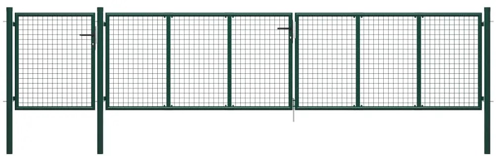 vidaXL Marketos Zahradní brána ocelová 500 x 75 cm zelená