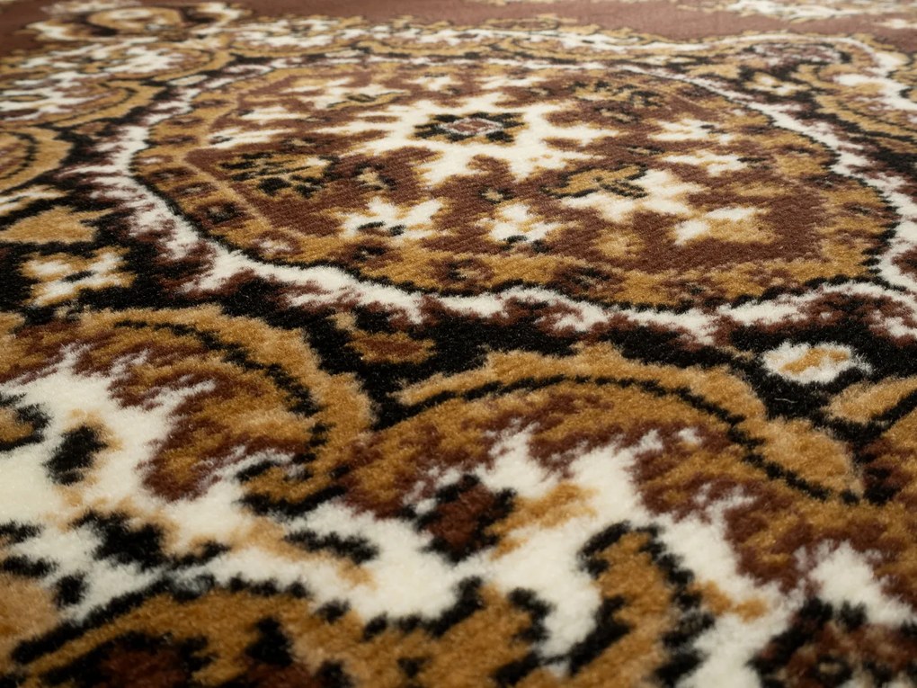 TRHÁK: Kusový koberec TEHERAN T-102 brown kruh, 190x190 (průměr) kruh, hnedá, chodba / predsieň, Alfa Carpets