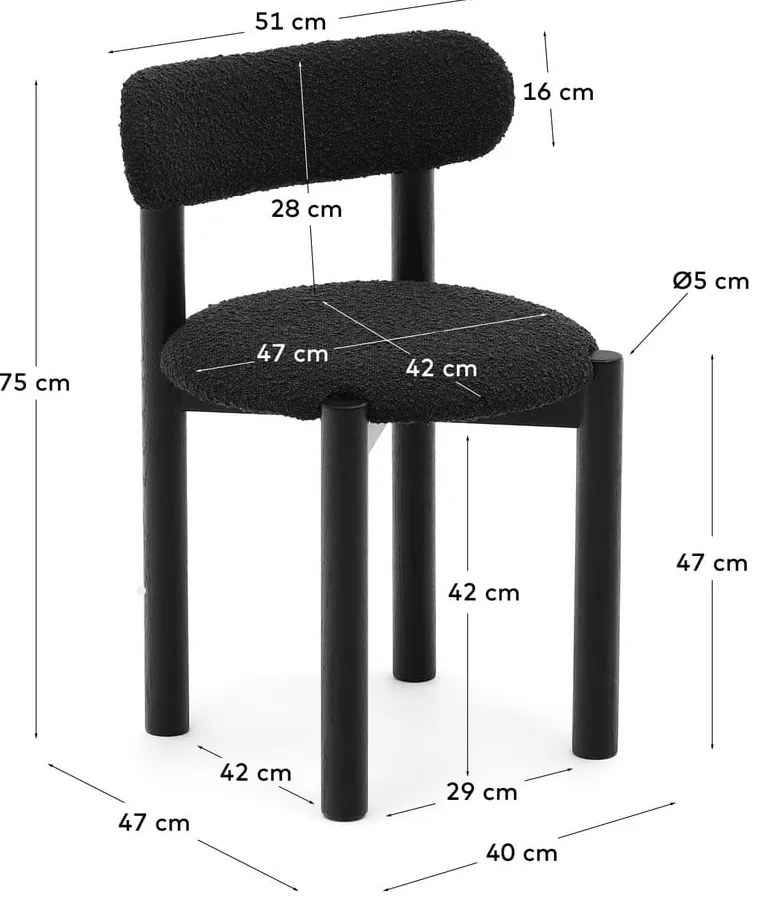 Černé jídelní židle v sadě 2 ks Nebai – Kave Home