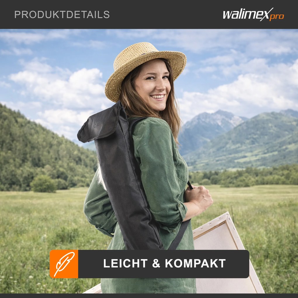 Malířský stojan Walimex pro – 60-180 cm, 140 cm, černá (1021453)