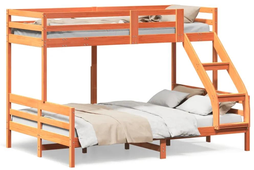 Patrová postel 80 x 200/140 x 200 cm voskově hnědá borové dřevo,  3207184