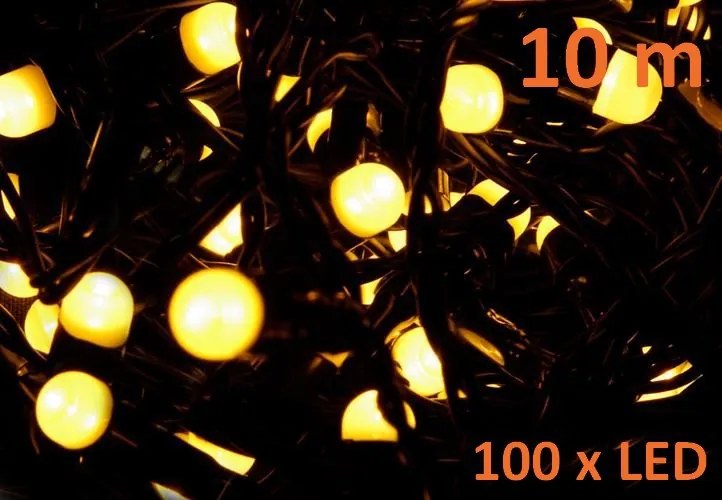 Vánoční světelný řetěz venkovní / vnitřní, 100 MAXI LED, 10 m