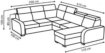 FN Sedací souprava Norway U 2F-R-2UP-OTO hnědá