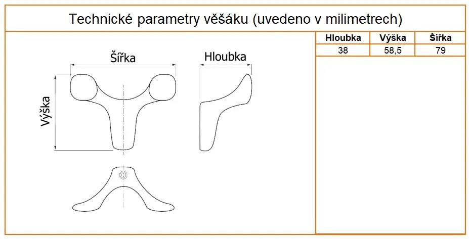 In-Design Nábytkový věšák Ledo malý černý matný