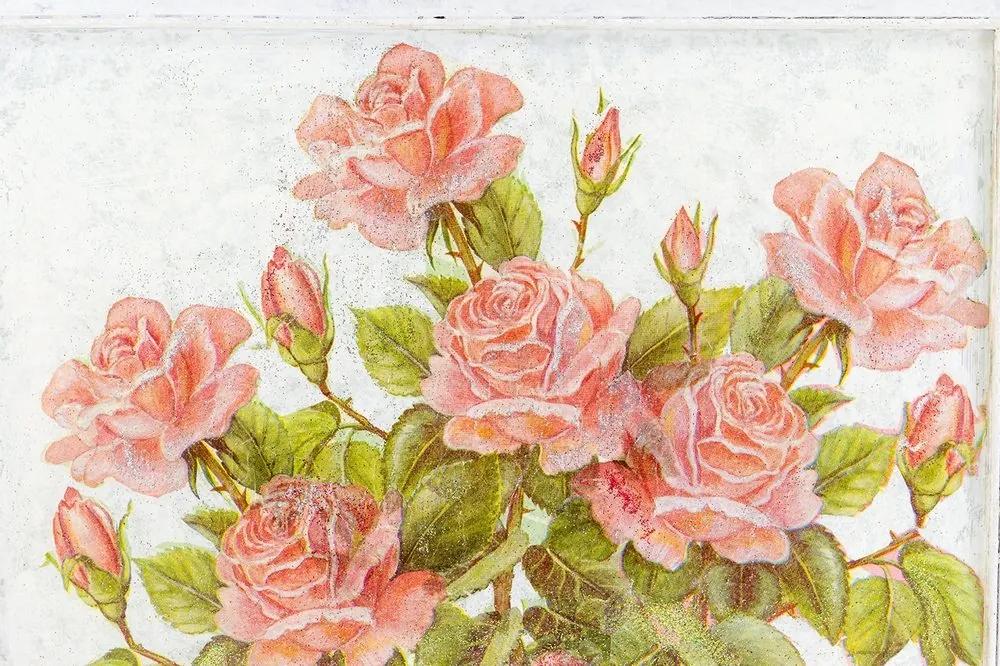 Samolepící tapeta vintage kytice růží - 225x150 cm