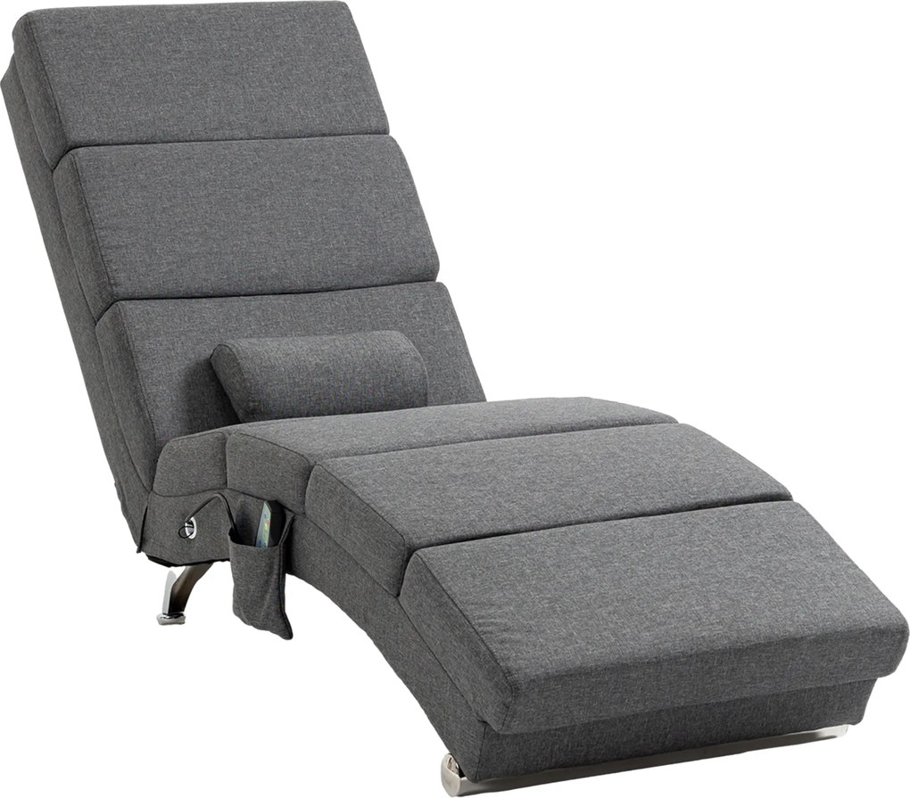 HOMCOM polohovací křeslo s masážní funkcí elektrické lounge křeslo masážní křeslo s vysokým opěradlem, dálkové ovládání, skládací TV křeslo s 5 režim…
