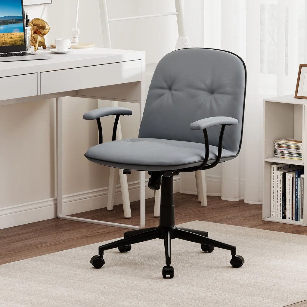 Costway Kancelářská židle ergonomická psací židle z umělé kůže s polstrovanými