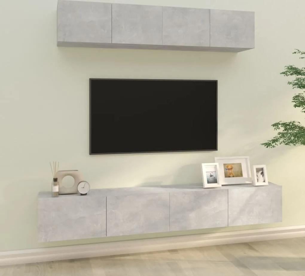 vidaXL 4dílný set TV skříněk kompozitní dřevo [3114534] Barva: Černá