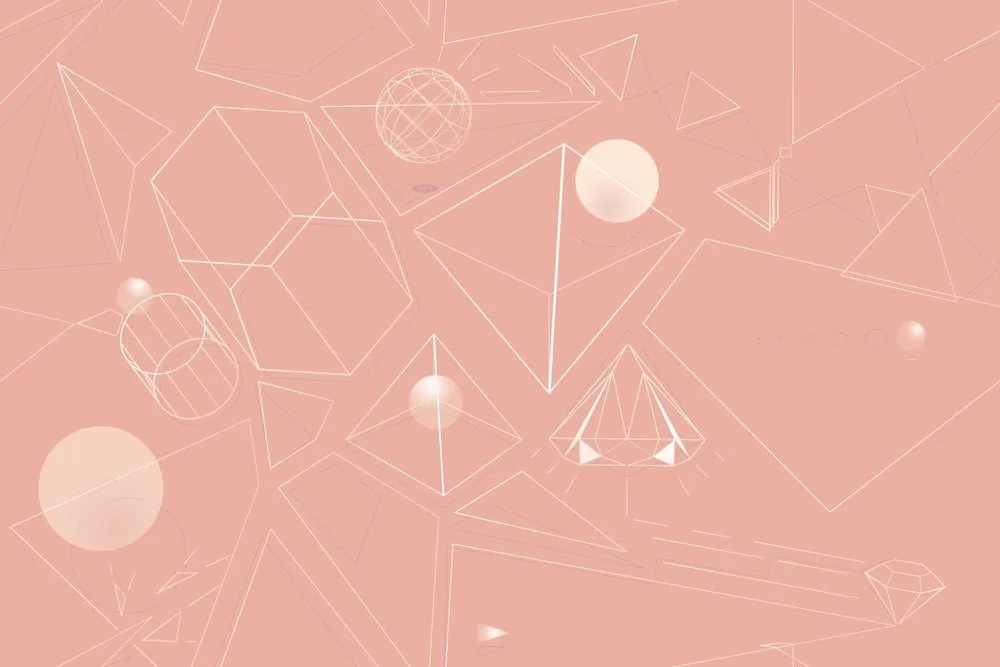 Samolepící tapeta růžové geometrické vzory