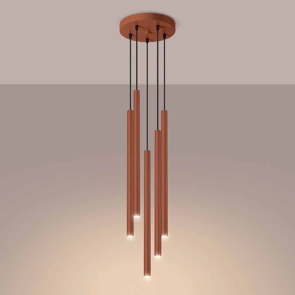 Sollux Lighting Závěsné svítidlo PASTELO 5P červené okrové