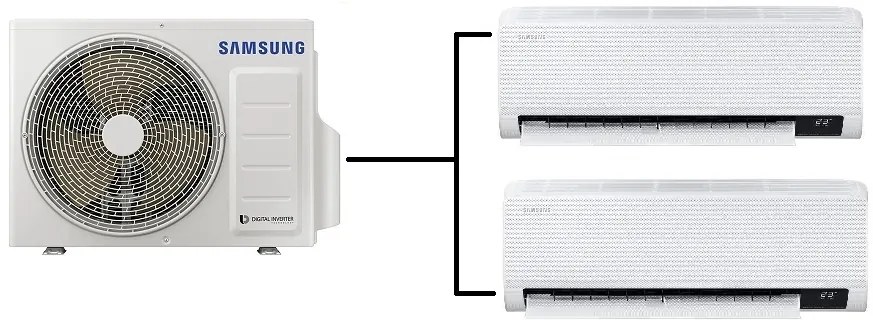 Klimatizace Samsung Wind Free Comfort 1+2 (3,5kW + 3,5kW) R32