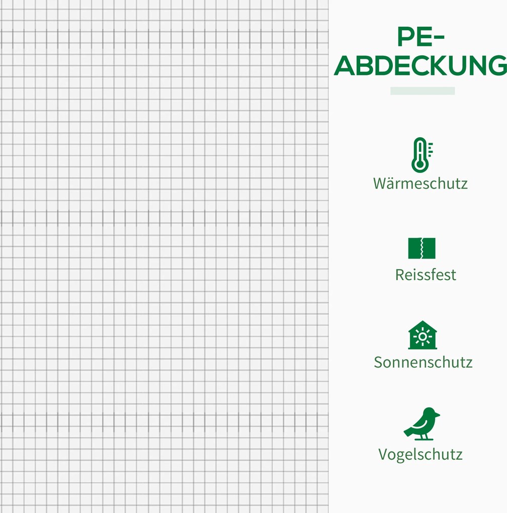 Fóliový skleník Outsunny 200x68x196cm s rolovacími dveřmi a bočním oknem, odolný proti větru, ocel a PE, ideální pro zahradní rostliny
