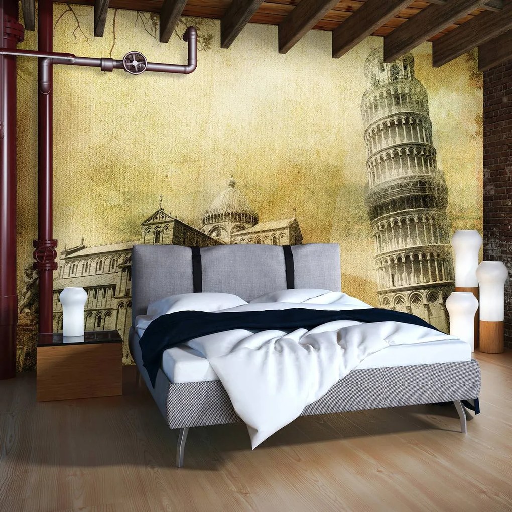 Fototapeta - Vintage Art Pisa City Urban (152,5x104 cm)