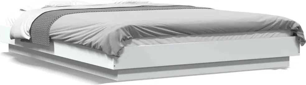 Rám postele bílý 140 x 190 cm kompozitní dřevo 3281217