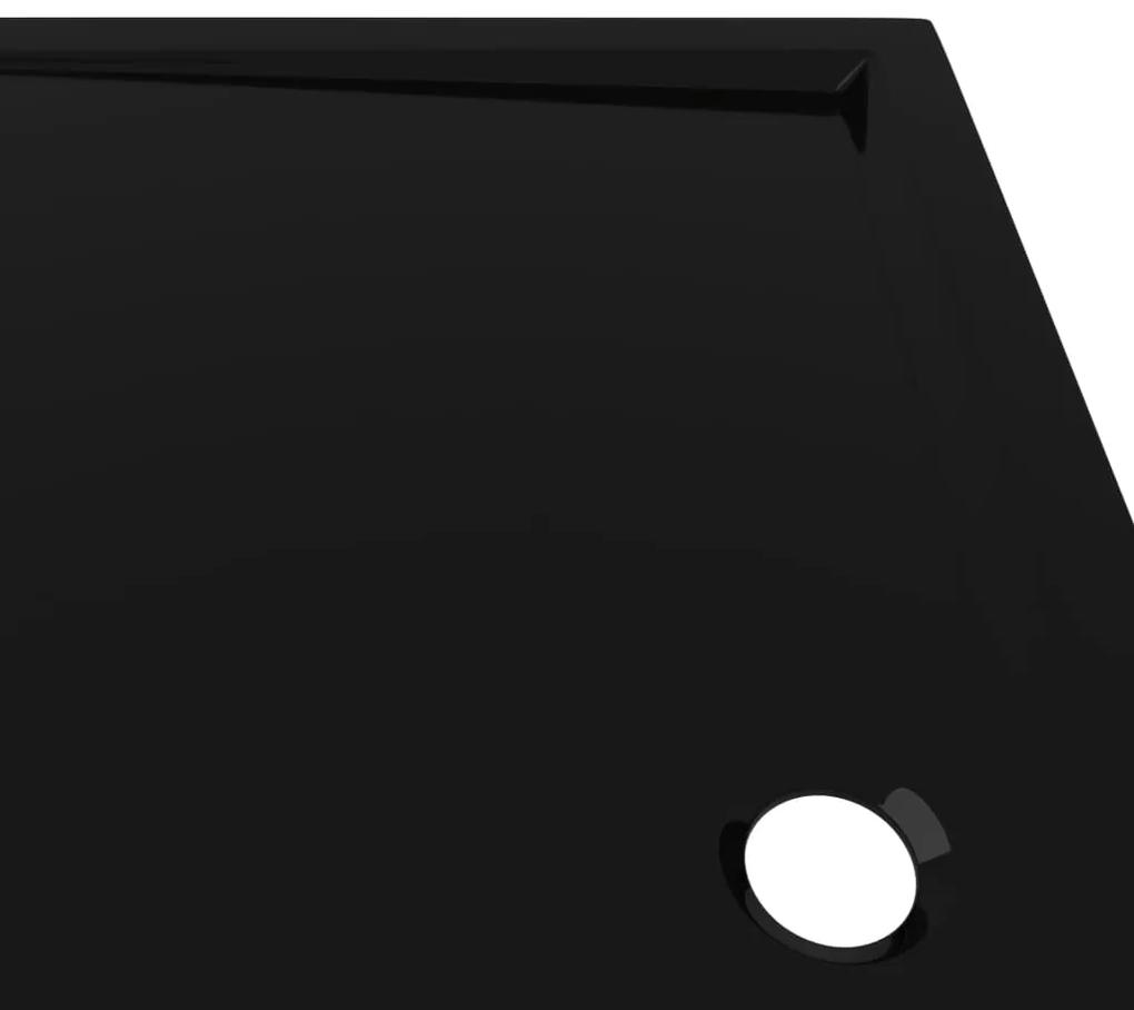 vidaXL Obdélníková sprchová vanička ABS černá 70 x 120 cm