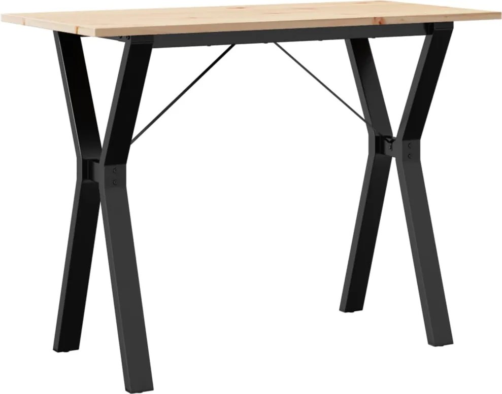 Jídelní stůl s Y rámem 100 x 50 x 75 cm borové dřevo a ocel 3282719
