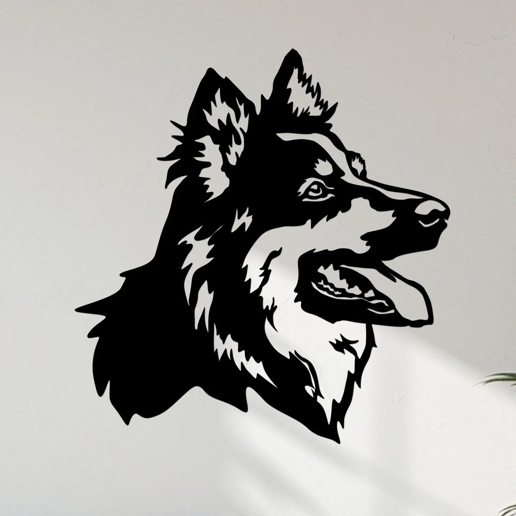dřevo života Dřevěný obraz Chodský pes Zvolte rozměr (cm): 38x40, Zvolte barvu dekoru: Antracitová