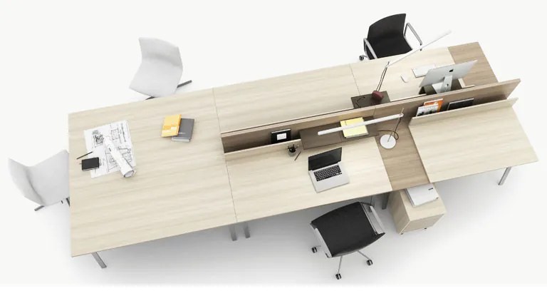 Vysoký kancelářský policový regál LAYERS, 3 boxy, 800 x 400 x 1905 mm, dub přírodní / dub mořený