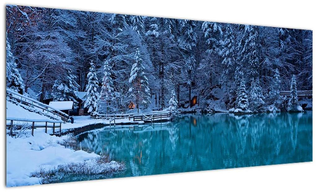 Obraz zimního jezera (100x40cm)