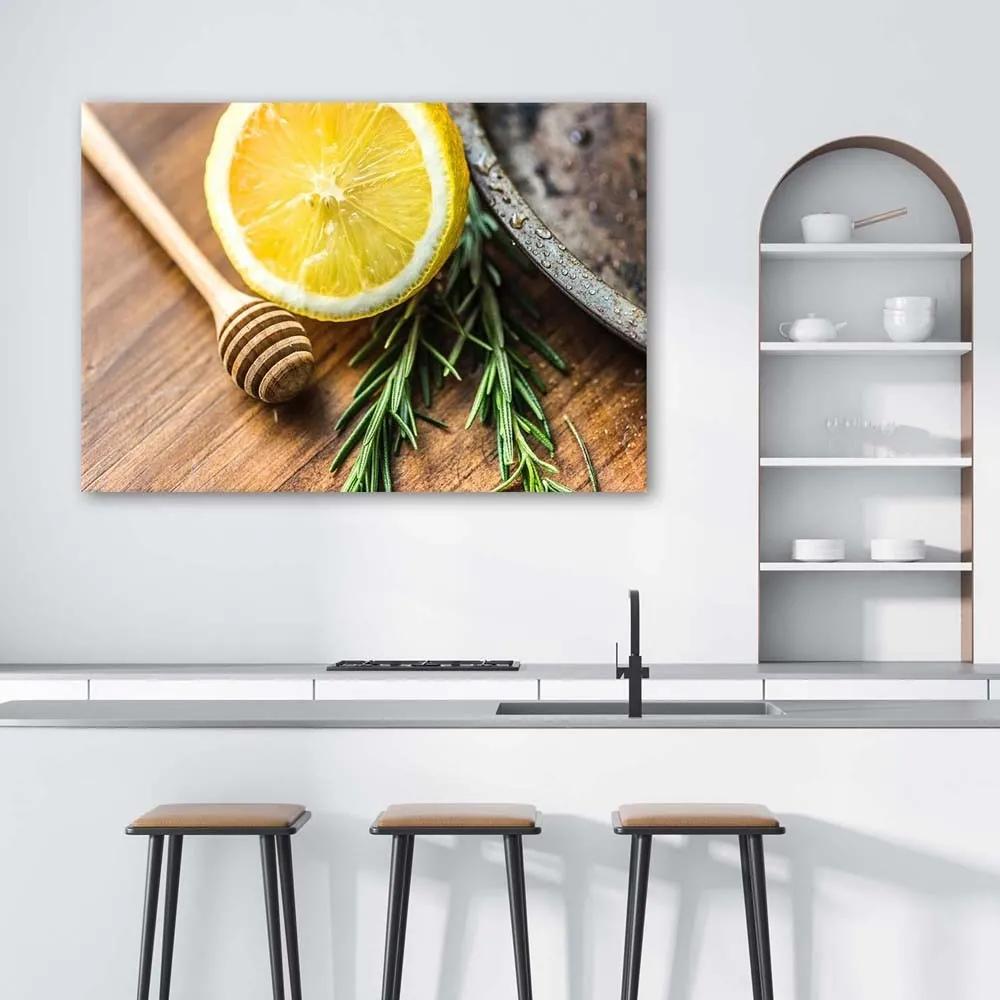 Obraz na plátně, Citron a rozmarýn - 90x60 cm