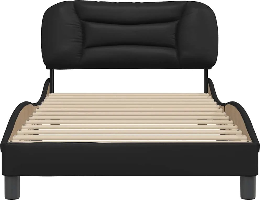 Rám postele bez matrace Hvar černý 100x200 cm umělá kůže 3207981