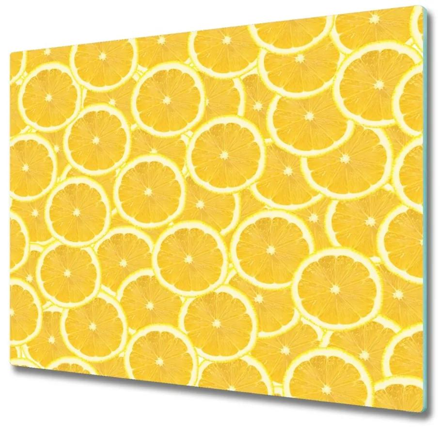 Skleněná krájecí deska Plátky citronu 60x52 cm