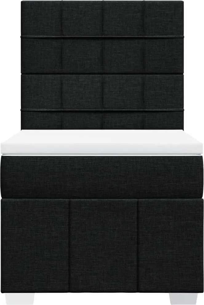 Box spring postel s matrací černá 90x200 cm textil 3291553