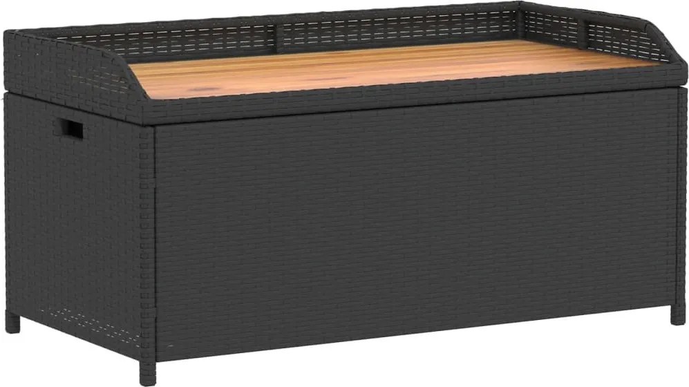 vidaXL Úložná lavice černá 100 x 50 x 52 cm polyratan a akáciové dřevo [365949] Barva: Šedá