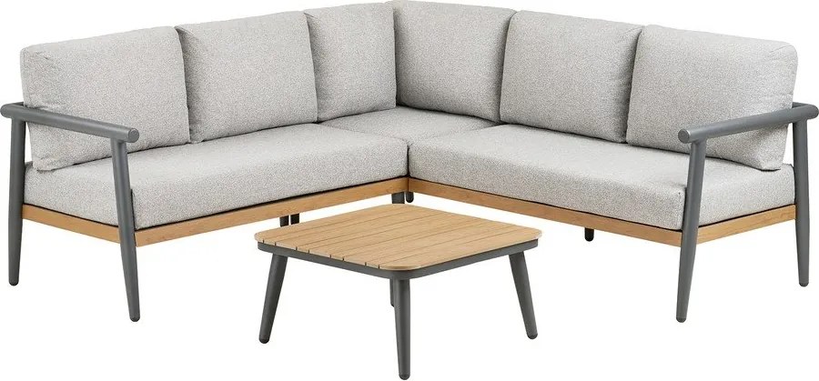 Šedý čalouněný zahradní lounge set pro 4 Comillas – House Nordic