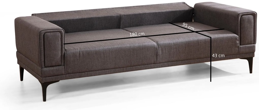Hanah Home Třímístná pohovka HORIZON tmavě šedá