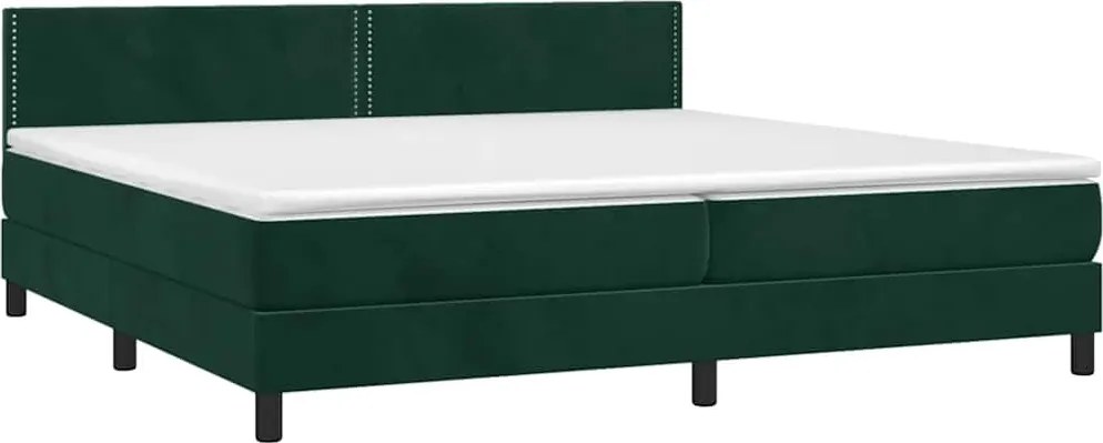 Box spring postel s matrací tmavě zelená 200x200 cm samet 3141266