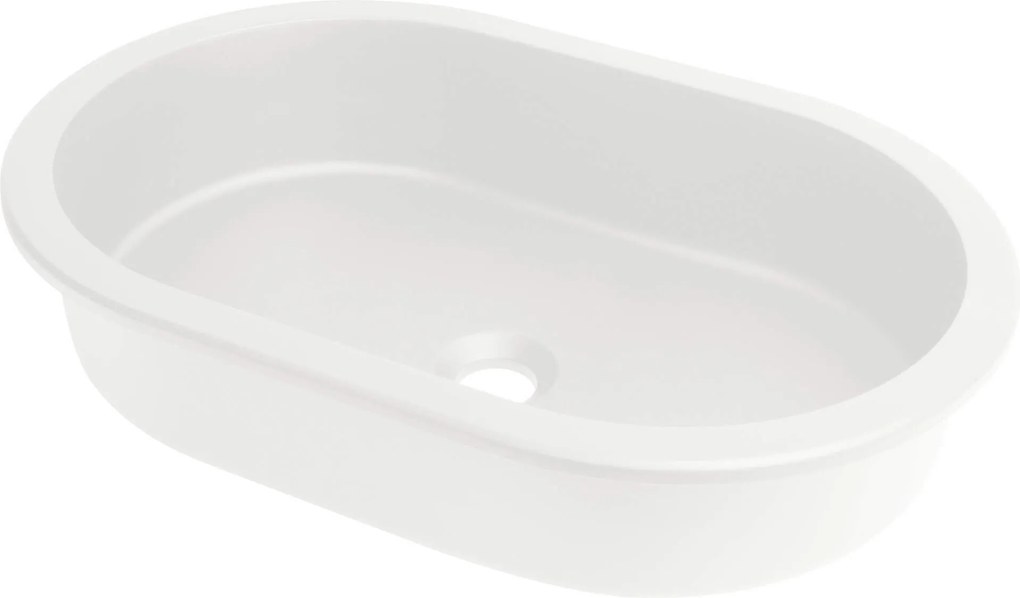 Deante Silia, granitové umývadlo na zapustenie zdola 588x390x145 mm, biela matná, DEA-CQS_AU6U