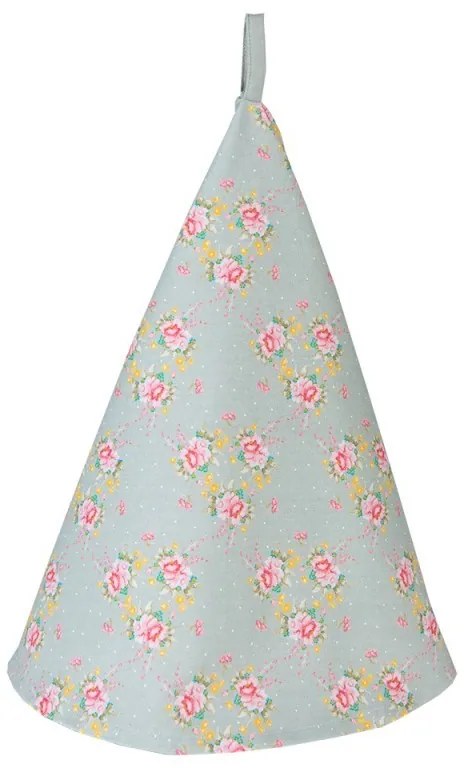 Zelená bavlněná kulatá utěrka s květy Cheerful Birdie - Ø 80 cm