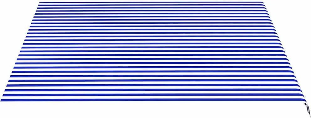 Náhradní plachta na markýzu modrá a bílá 400 x 350 cm polyesterová 311918