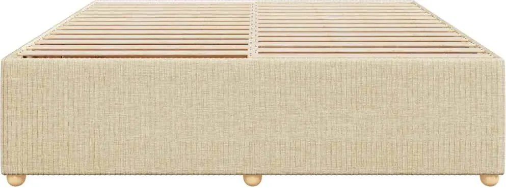 Rám postele bez matrace krémový 200 x 200 cm textil 3284968