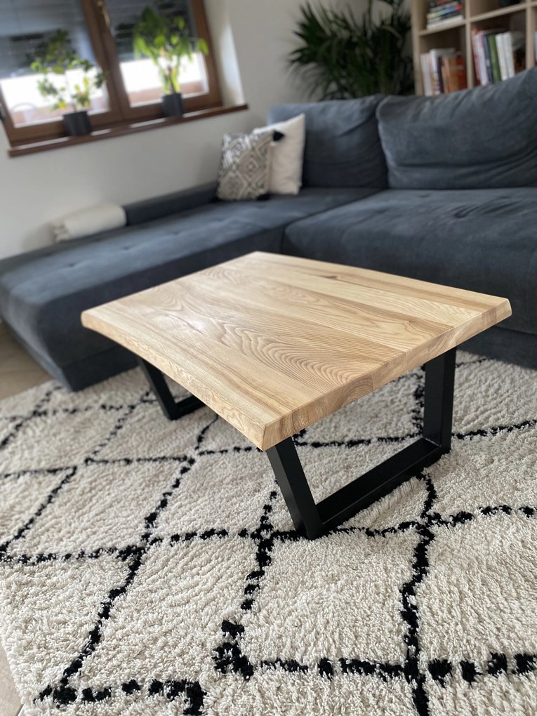 Wudboys Konferenční stolek NATU Barva kovu: Bílá, Dřevo: Dub, Rozměr: 1000x600, moderní skandinávský styl