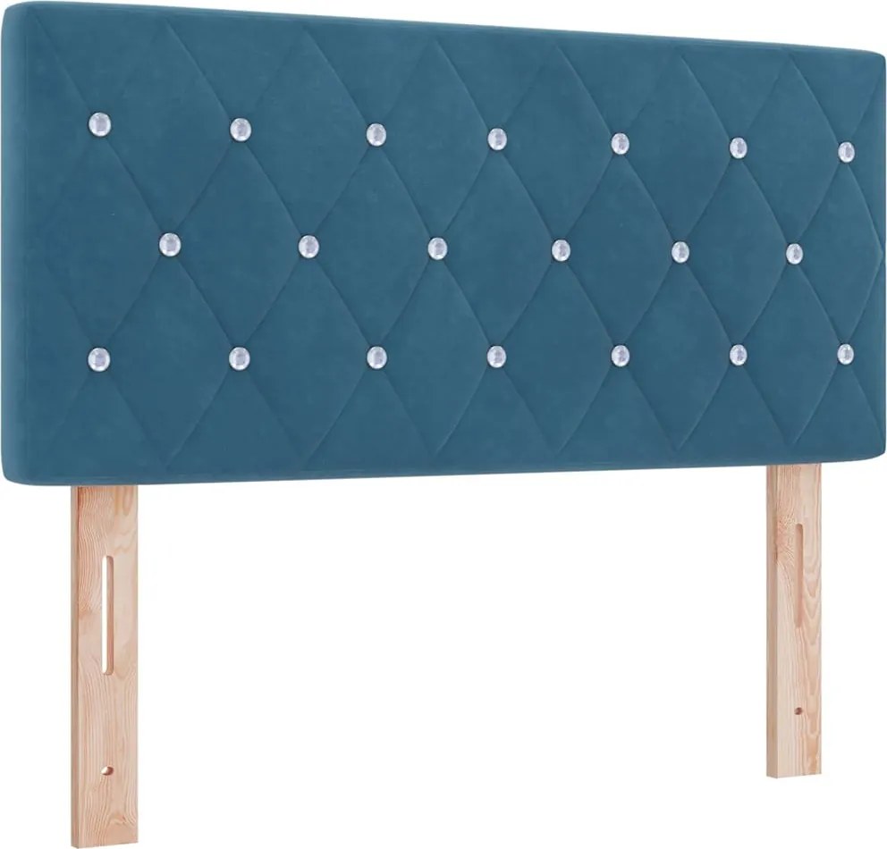 Postel s boxspringem s matrací Tmavě modrá 100 x 200 cm samet 3339090
