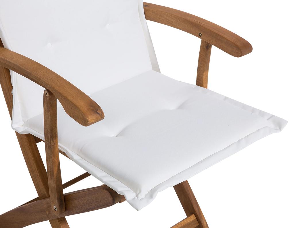 Sada dvou zahradních židlí s bělavými polštáři MAUI Beliani