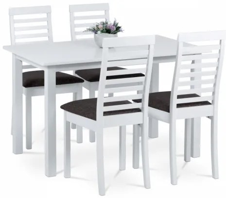 Jídelní set masiv pro 4 osoby 4 židle a stůl 120x75 bílý AUT-4000 WT