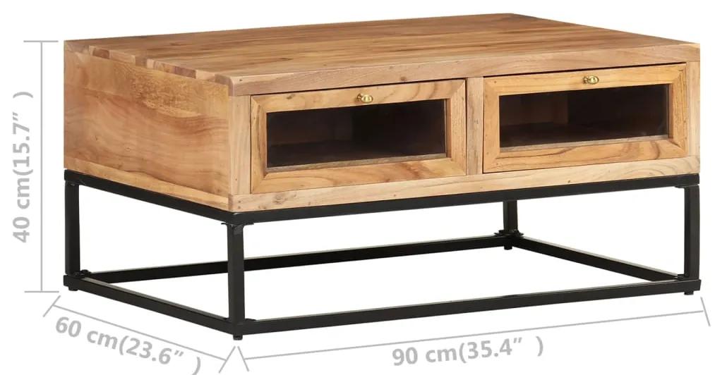 Konferenční stolek 90 x 60 x 40 cm masivní akáciové dřevo