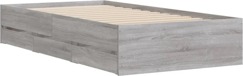 Rám postele se zásuvkami šedý sonoma 100 x 200 cm kompozit 3207292