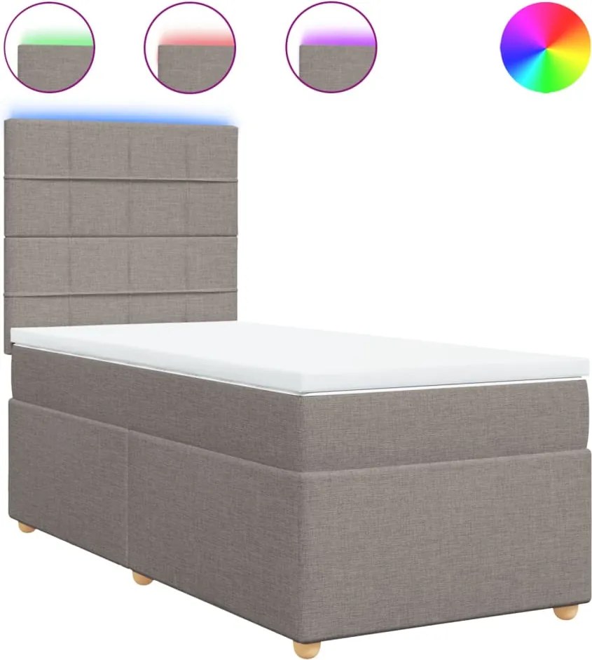 Box spring postel s matrací taupe 90x200 cm textil 3293467