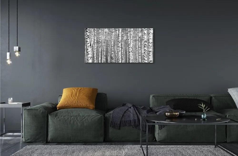 Obraz na skle Černá a bílá strom 140x70 cm