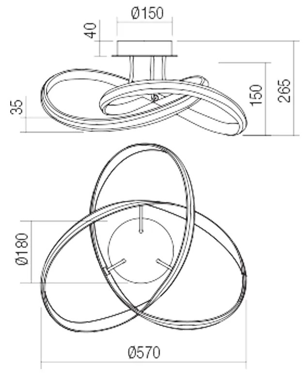 Redo 01-1874 stropní LED stmívatelné svítidlo Nucleo matně bílé, 37W, 4000K, ø57cm