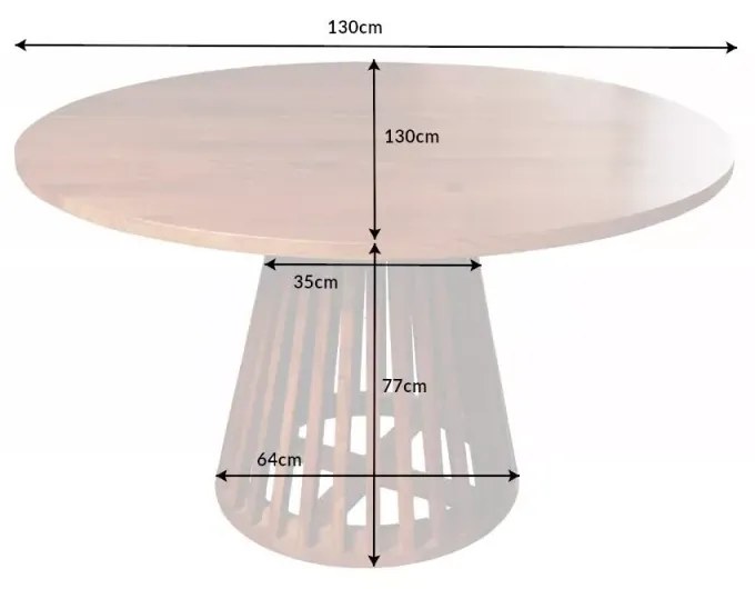 Massive home | Kulatý jídelní stůl MAISON JADE 130 CM masiv akácie